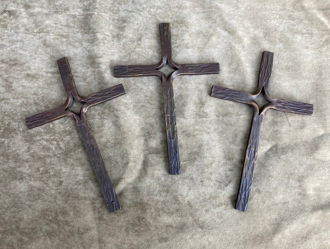 Hand Forged Cross, Christian Art, Crucifix, Burnt Whisker Forge ...