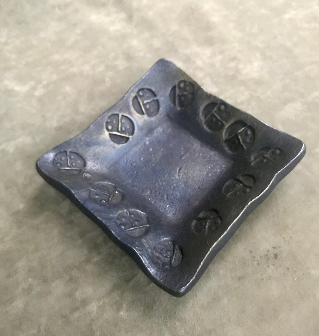 Hand Forged Lady Bug Bowl, Iron Bowl, Blacksmith Art, Iron Art, Burnt ...