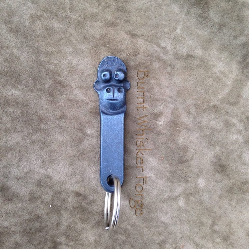 Monkey Keychain, Handforged Iron, Monkey Key Ring, Iron Key Chain ...