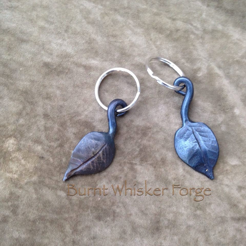 Leaf Key Chain Handforged Leaf Key Ring Leaf Key Ring - Etsy