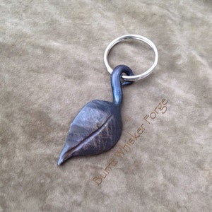 Leaf Key Chain, Handforged Leaf, Key Ring, Leaf Key Ring, Blacksmith ...