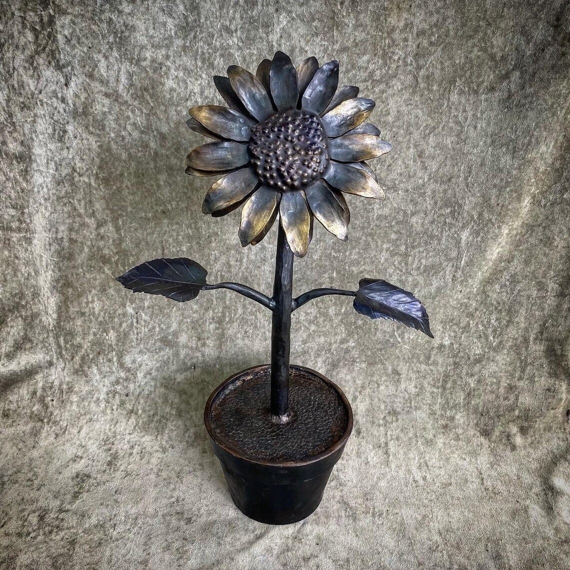 Sunflower Sculpture Blacksmith Flower Burnt Whisker Forge - Etsy