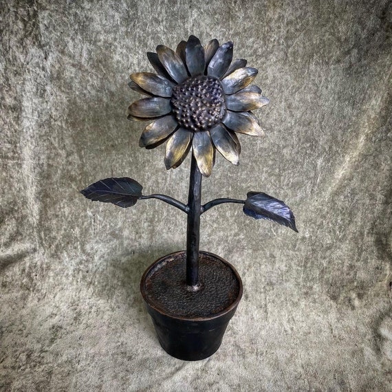 Sunflower Sculpture Blacksmith Flower Burnt Whisker Forge - Etsy