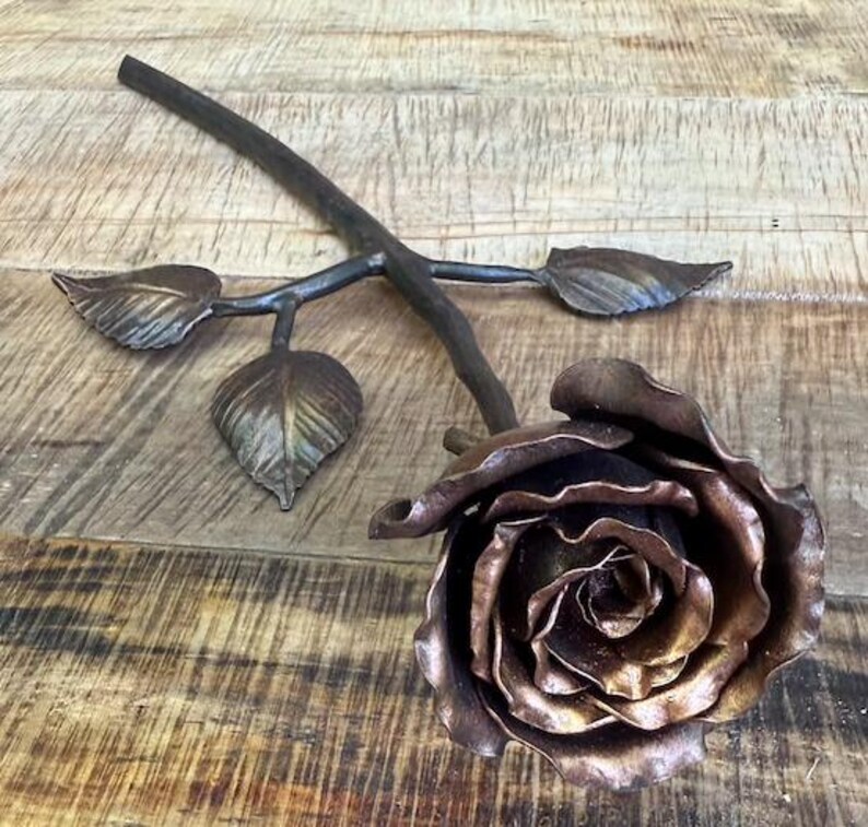 Handforged Iron Rose, Blacksmith Sculpture, Valentine's Day Gift - Etsy