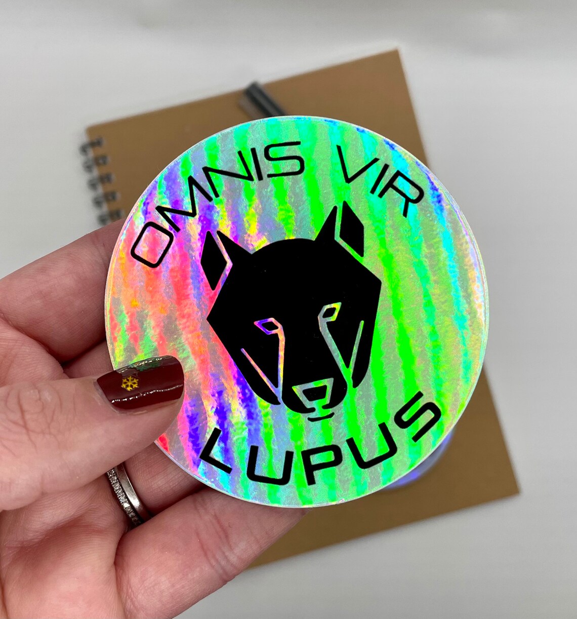 Sticker Holographic Red Rising Omnis Vir Lupus Howler - Etsy