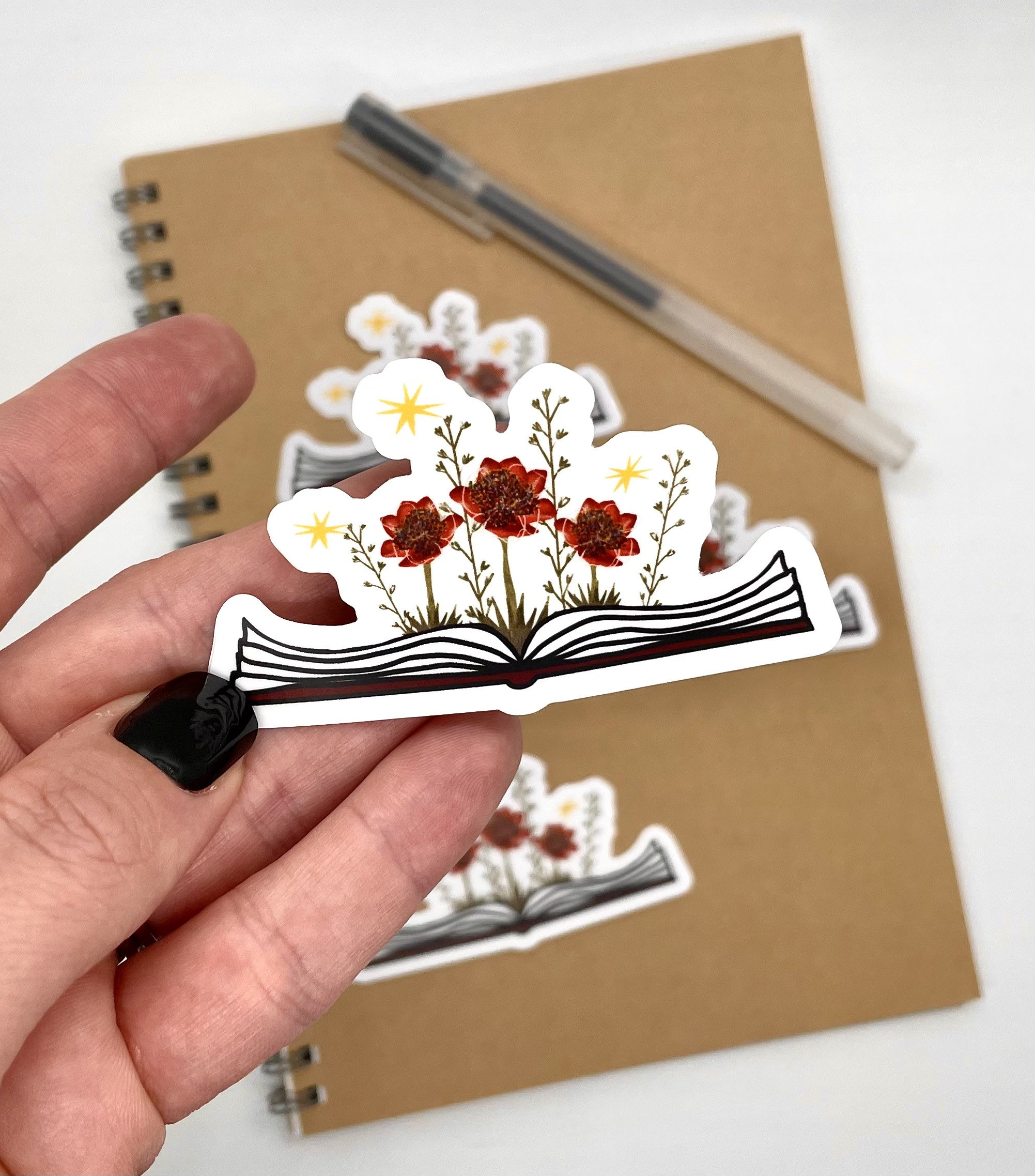 Sticker Red Rising Haemanthus Live for More Sticker Bookish - Etsy