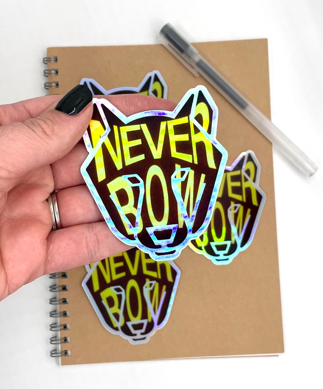 Sticker Holographic Red Rising Sticker, Howler Stickers, Never Bow ...