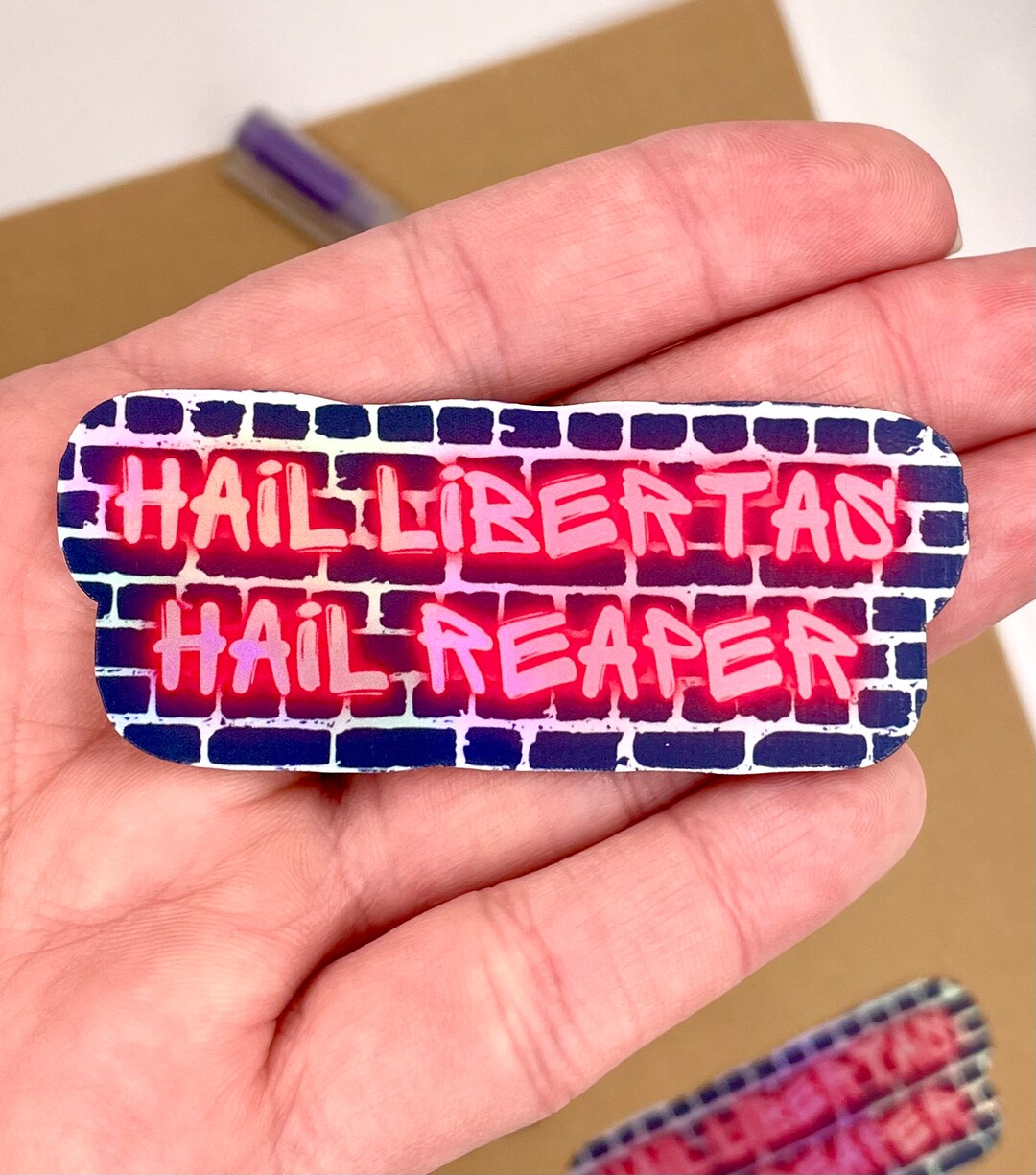 Sticker Hail Libertas Hail Reaper Graffiti, Holographic, Red Rising ...