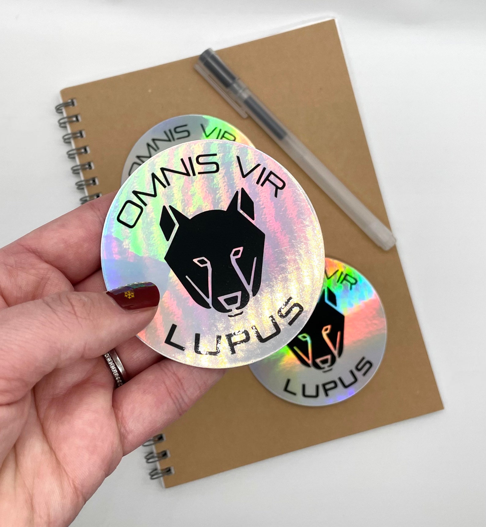 Sticker Holographic Red Rising Omnis Vir Lupus Howler - Etsy