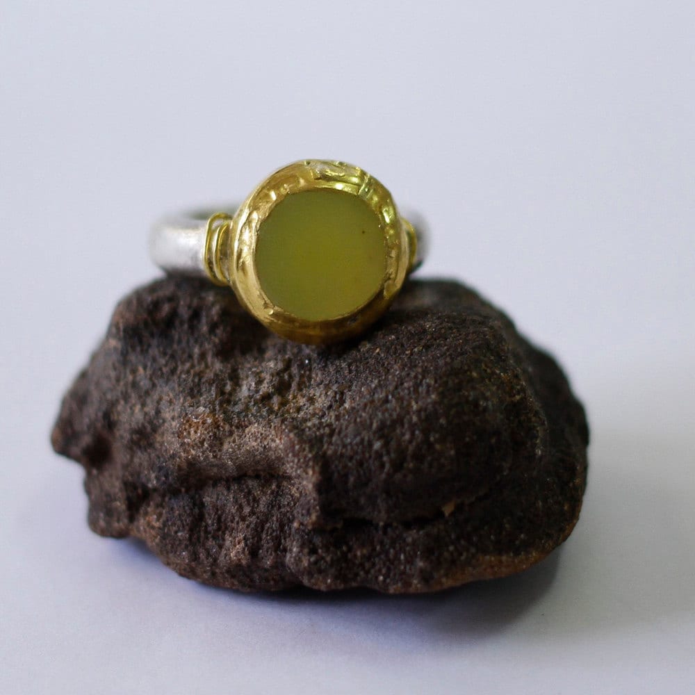 Lemon Jade Ring, Jade Engagement Ring, Jade Wedding Band, Unique ...