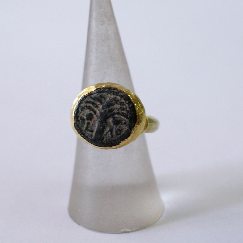 Antique Coin Ring 18K Solid Gold Ring Yellow Gold Coin Ring - Etsy
