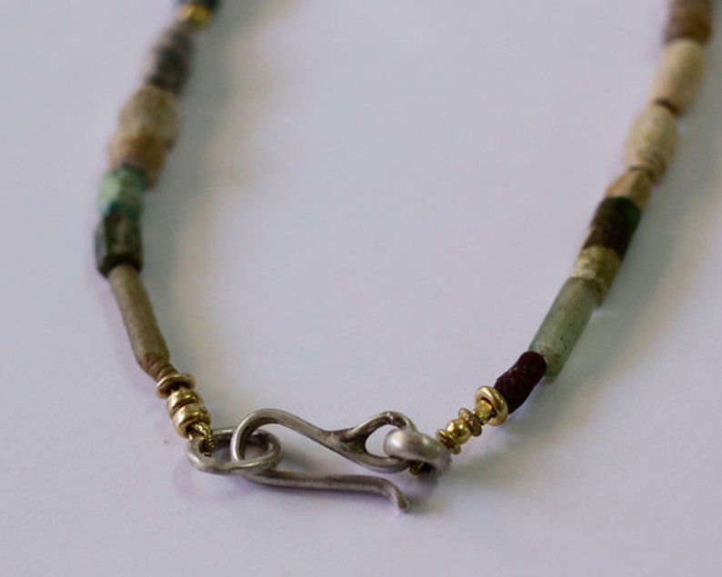 Ancient Crystal Beaded Necklace, Bohemian Chic Necklace, Ancient Bead ...