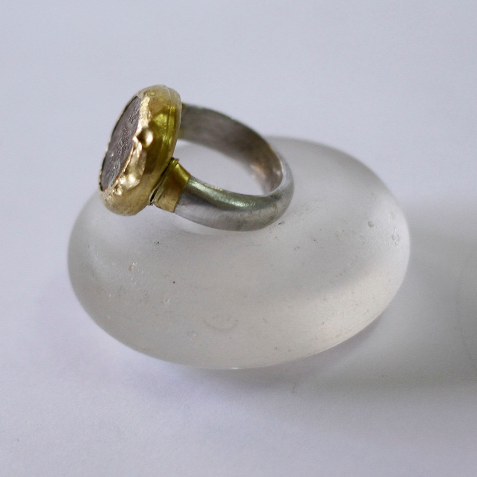 Ancient Coin Ring, Silver and Gold Coin Ring, Ancient Jewelry, Gold and ...