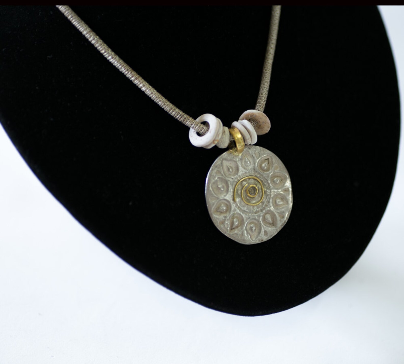 Silver and Gold Amulet Necklace Silver and Diamond Pendent | Etsy