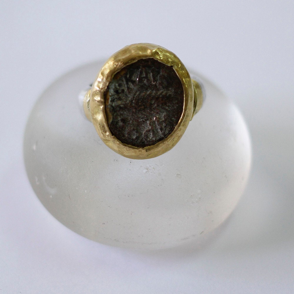 Ancient Coin Ring, Silver and Gold Coin Ring, Ancient Jewelry, Gold and ...