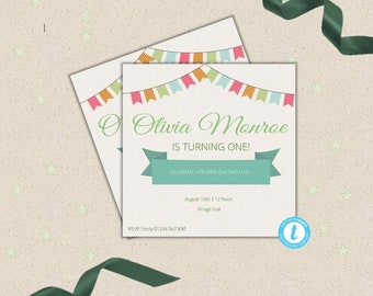 Bunting Invitation | Etsy