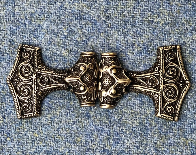 Cloak Cape Clasp Fastening Thor's Hammer Mjolnir Viking in Silver ...