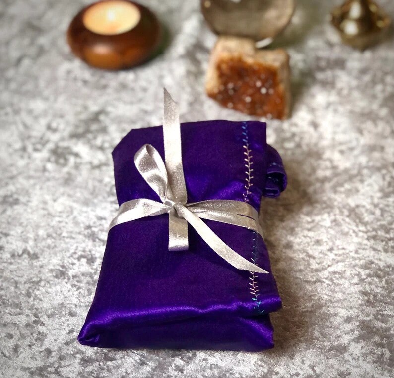 Satin Tarot Wrap and Reading Cloth Oracle Cards Purple Green - Etsy UK