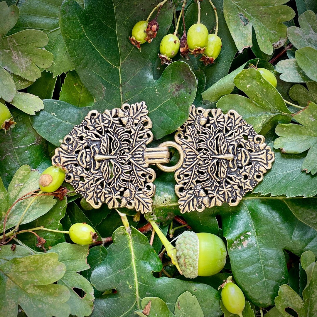 Greenman Cloak Clasp Cape Fastening in Bronze Avalon Cloaks Glastonbury ...