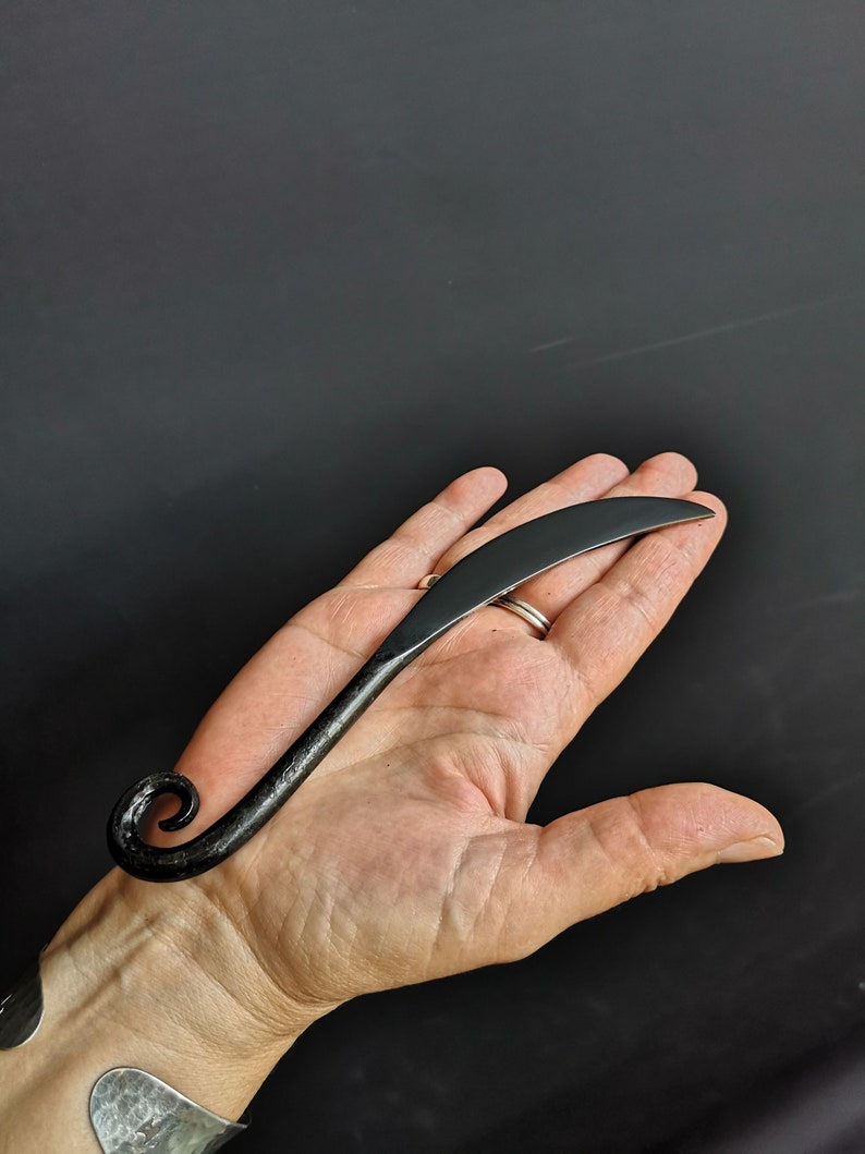Druid Ritual Knife Crescent Moon With Leather Sheath Hand - Etsy
