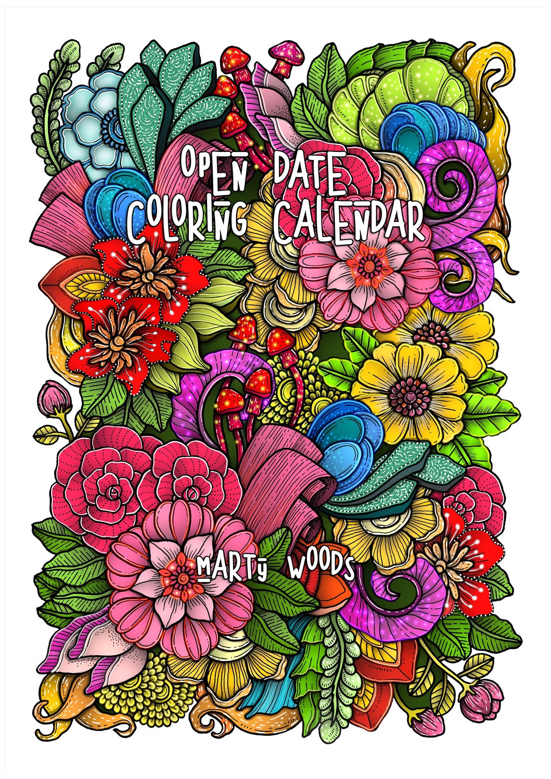 Open Date Coloring Calendar 20 Coloring Pages PDF Instant Download ...