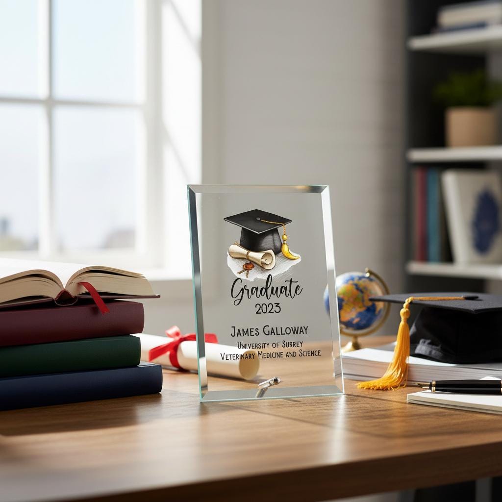 Personalised Graduation Keepsake Gift Large Glass Plaque Gift - Etsy