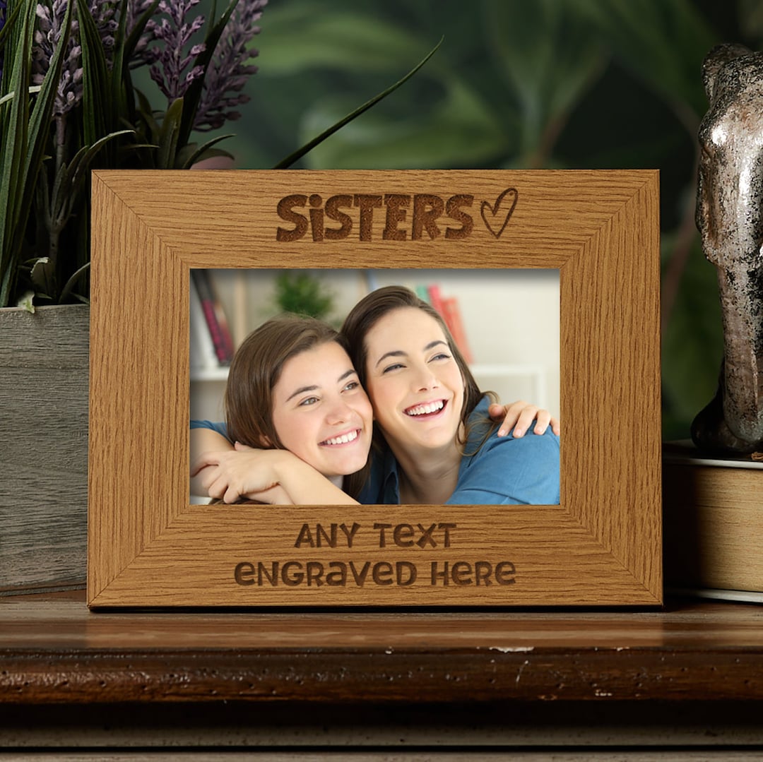 Oak Personalised Sisters Picture Photo Frame Heart Gift - Etsy
