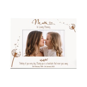 Mum Remembrance White Photo Frame Personalised Landscape With ...