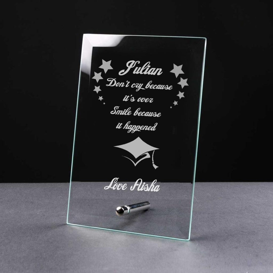 Personalised Graduation Keepsake Glass Plaque Gift - Etsy