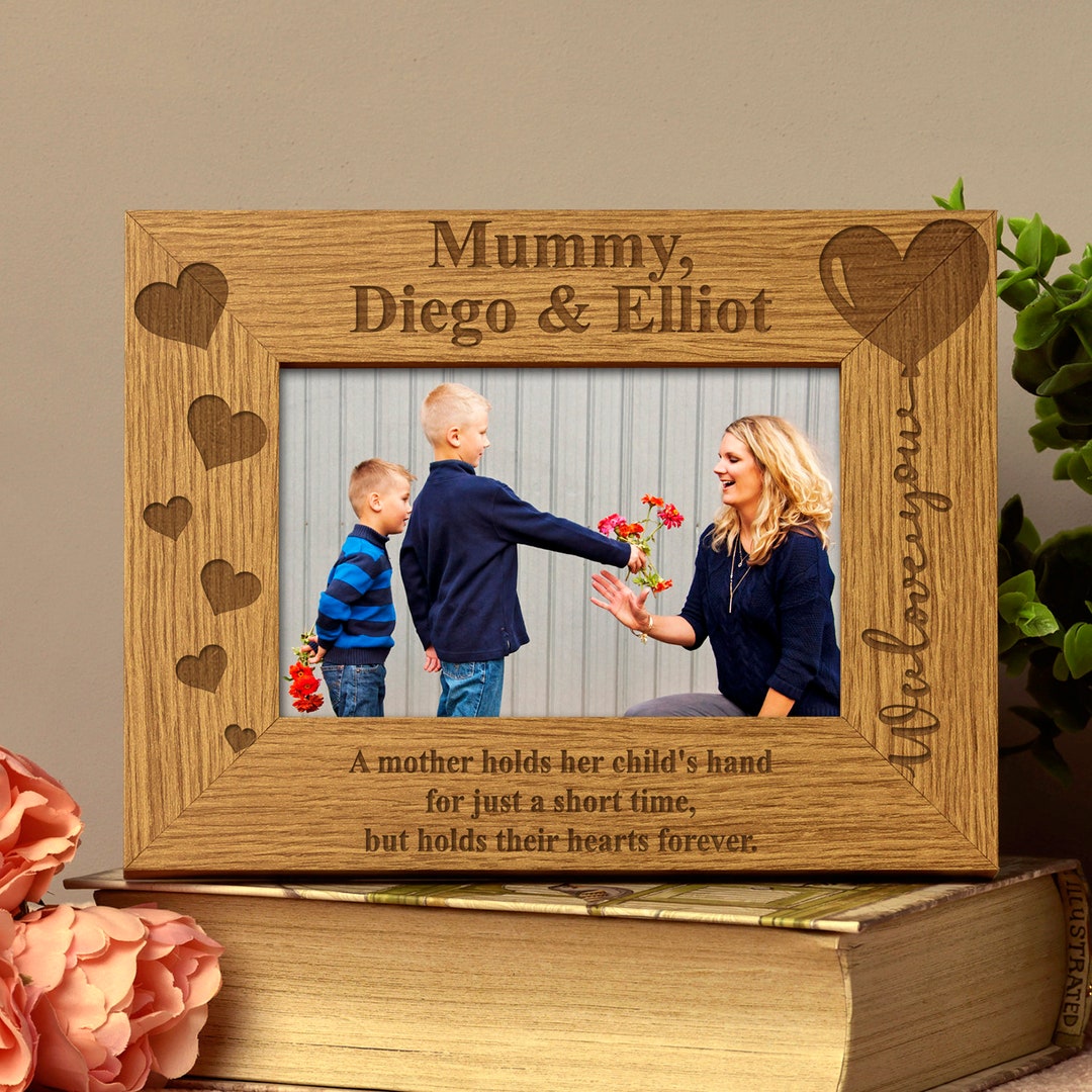 Personalised We Love Mummy Photo Frame Oak Wood Finish - Etsy UK