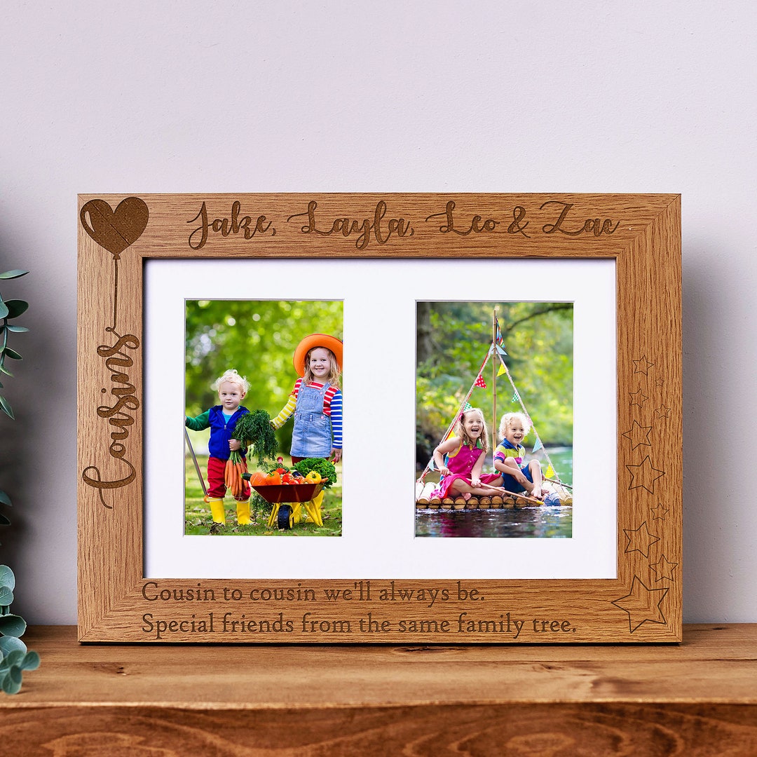 Personalised Cousins Double Wooden Photo Frame Gift - Etsy