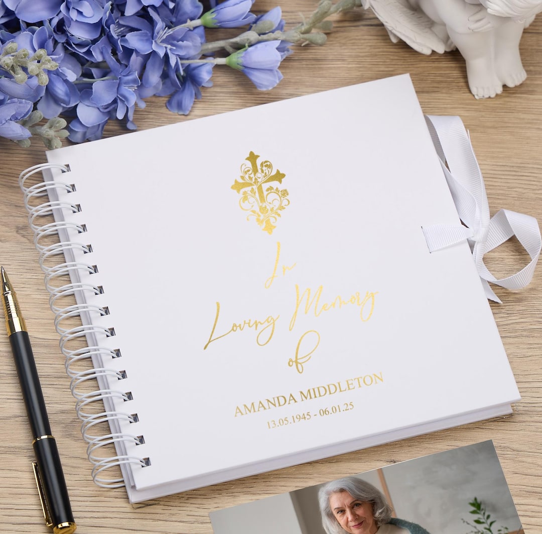 Persoanlised in Loving Memory Book - Ideal for Funerals, Condolences ...