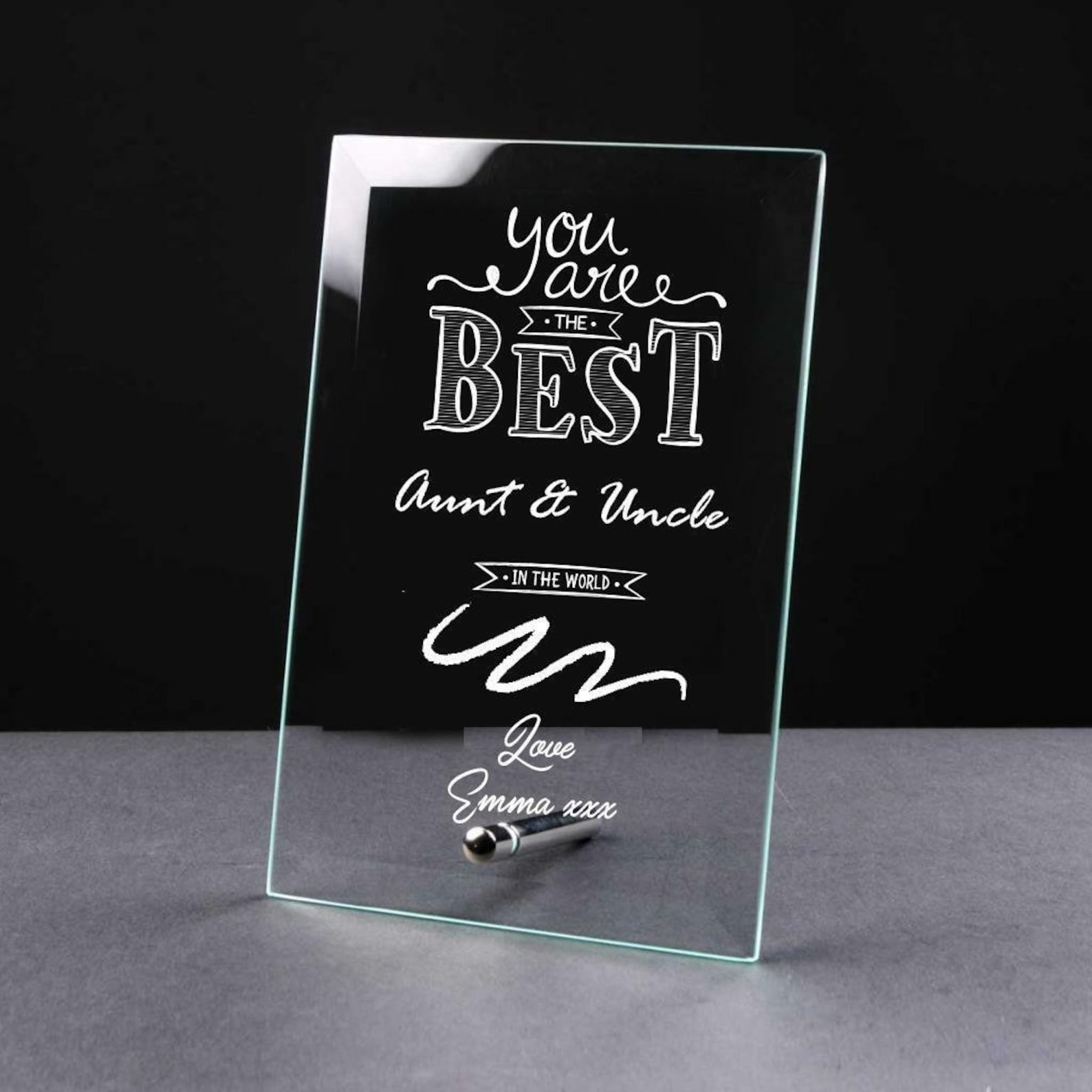 Personalised Engraved Glass Plaques With Sentiments Gift - Etsy UK