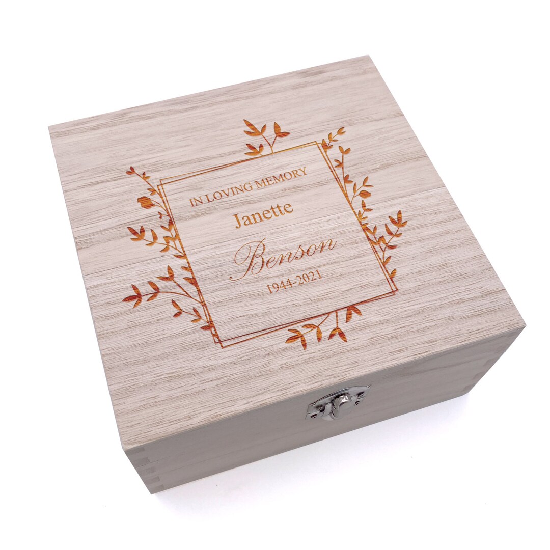 Personalised in Loving Memory Keepsake Box Gift With Leaf Design - Etsy