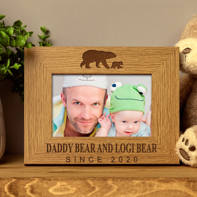 Bear Picture Wood Frame - Etsy UK