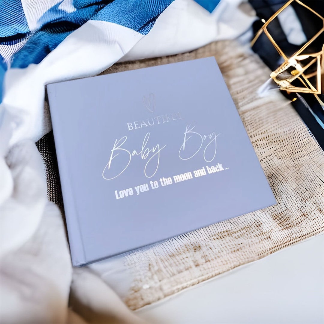 Beautiful Baby Boy Blue Photo Album With Silver Script - Etsy
