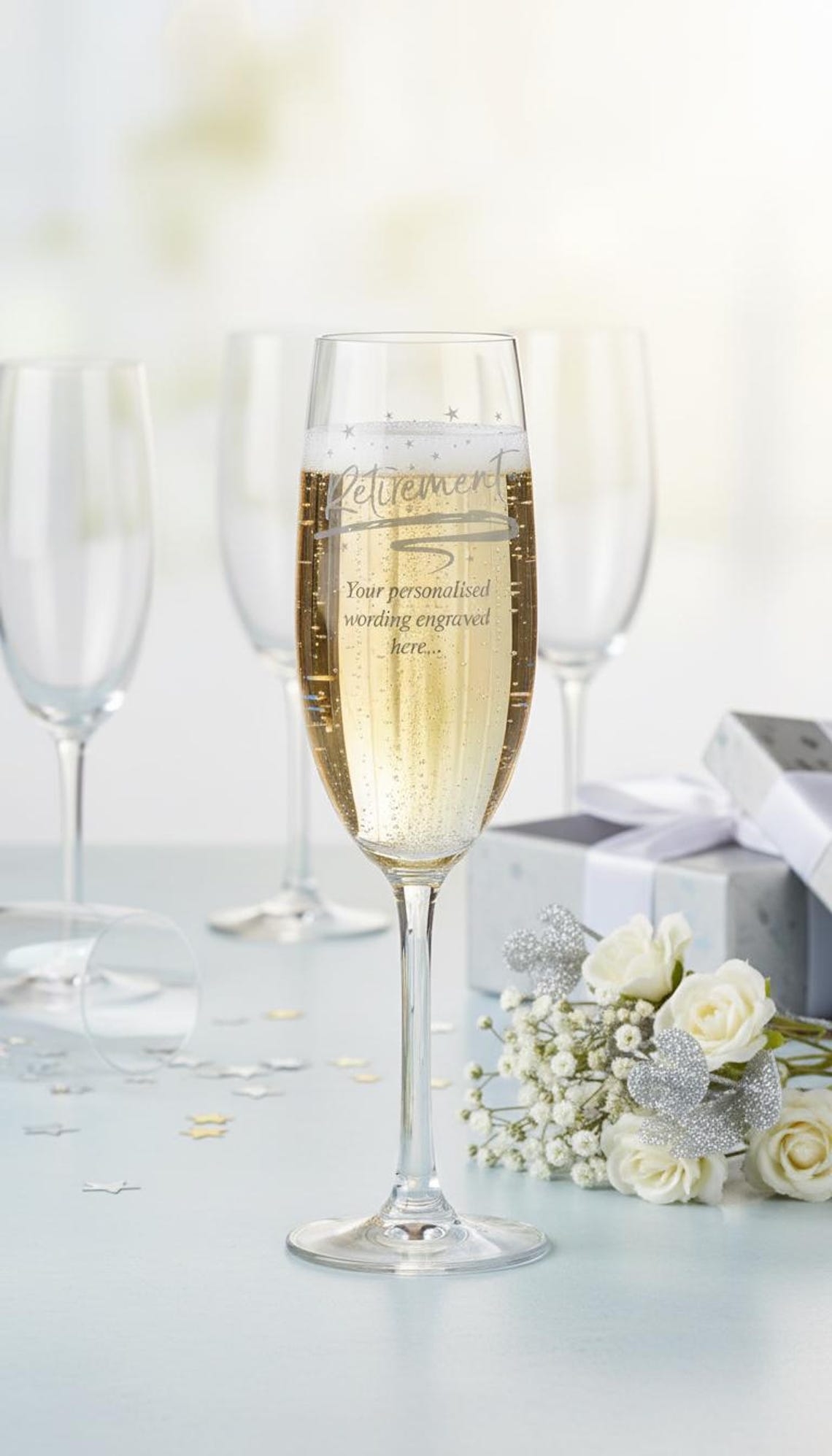 Retirement Gift Personalised Engraved Champagne Glass Gift - Etsy