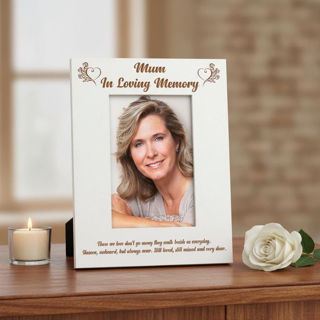 White Engraved Mum in Loving Memory Engraved Photo Frame Gift - Etsy