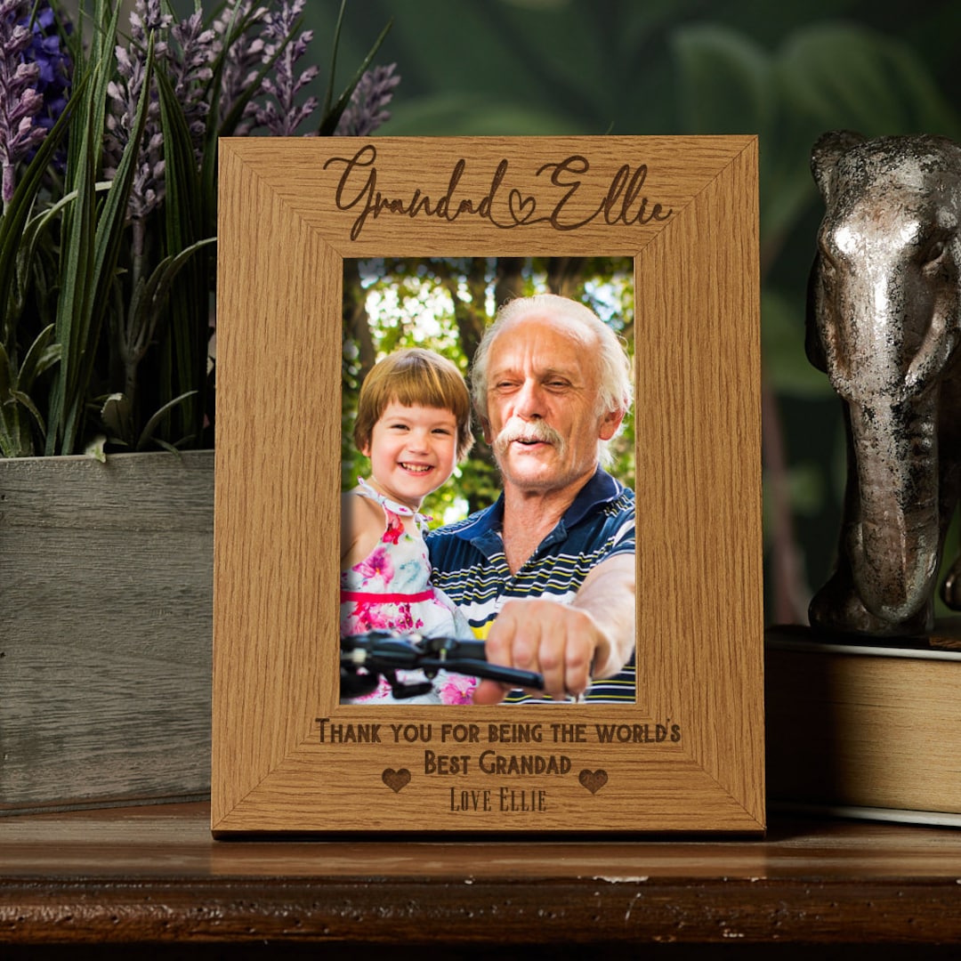 Personalised Best Grandad With Name Portrait Photo Frame Gift - Etsy