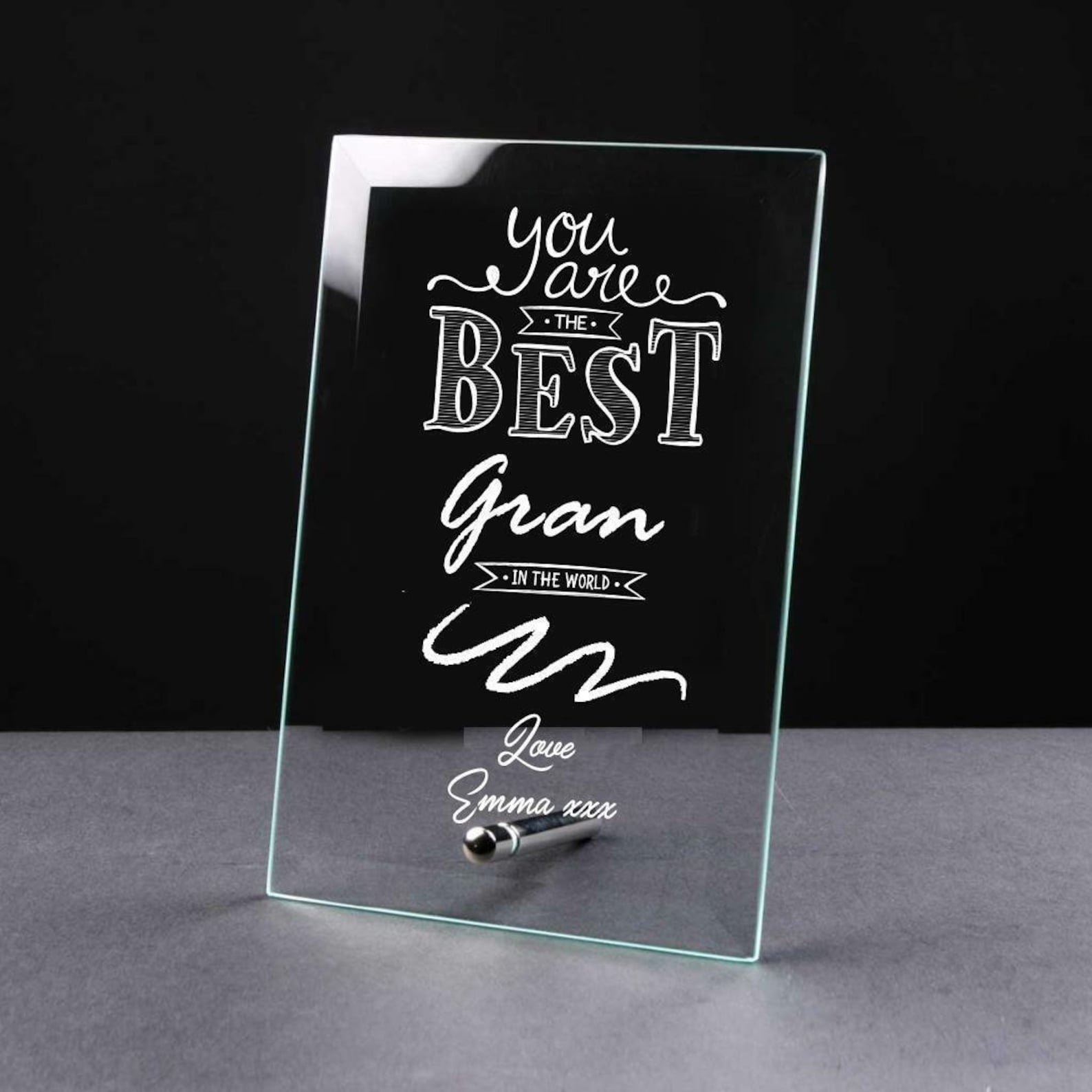 Personalised Engraved Glass Plaques With Sentiments Gift - Etsy UK