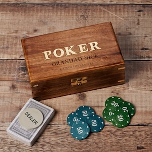 Wonderful Personalised Wooden Poker Gift Set With Sentiment - Etsy