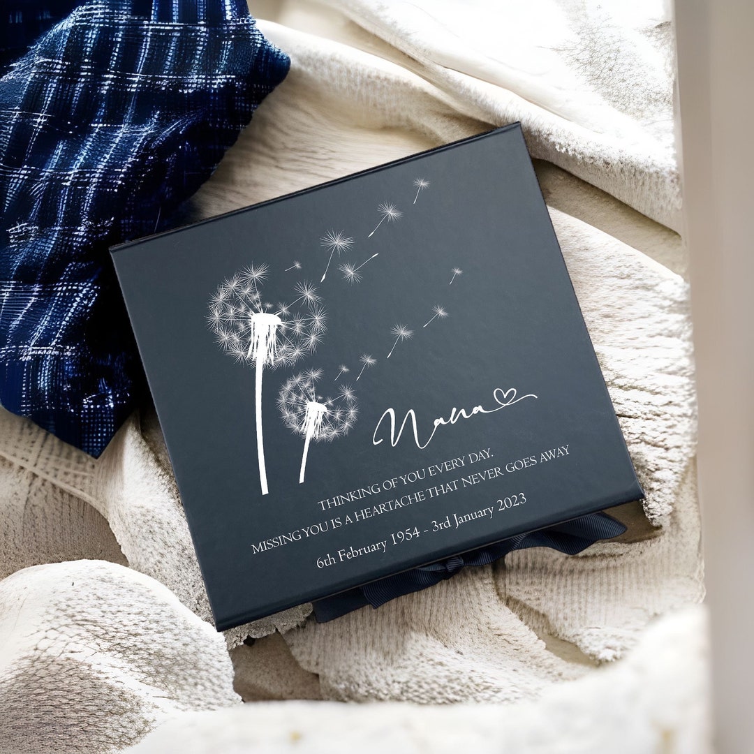 Personalised Nana Remembrance Black Keepsake Memory Box Printed - Etsy