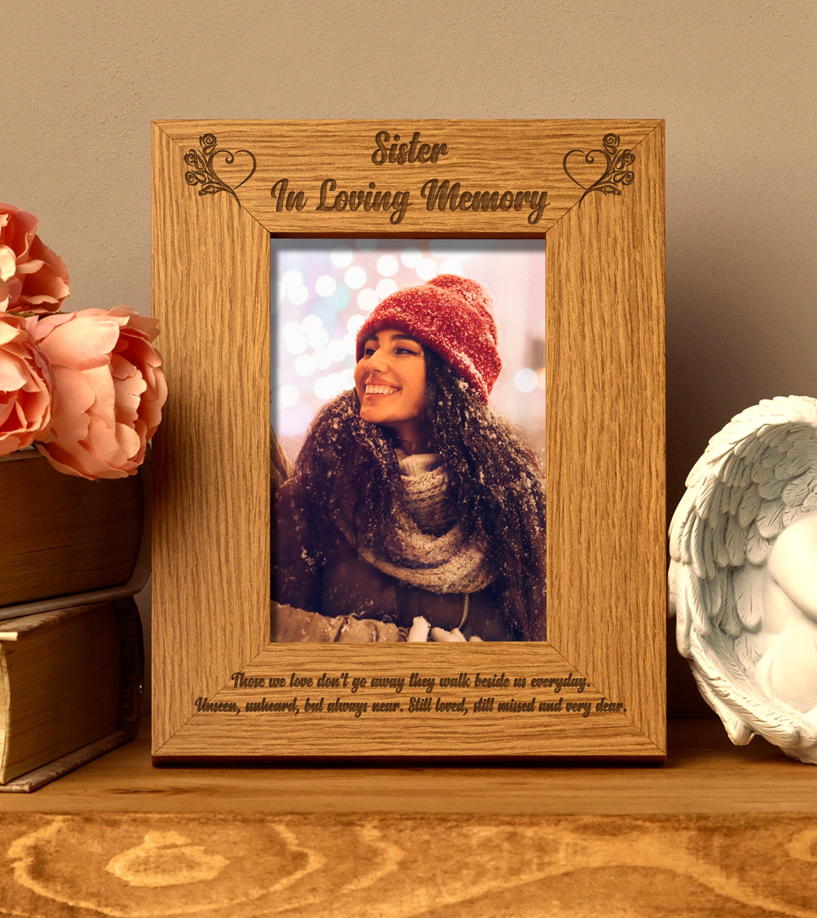 Sister in Loving Memory Remembrance Portrait Wooden Photo Frame Gift ...