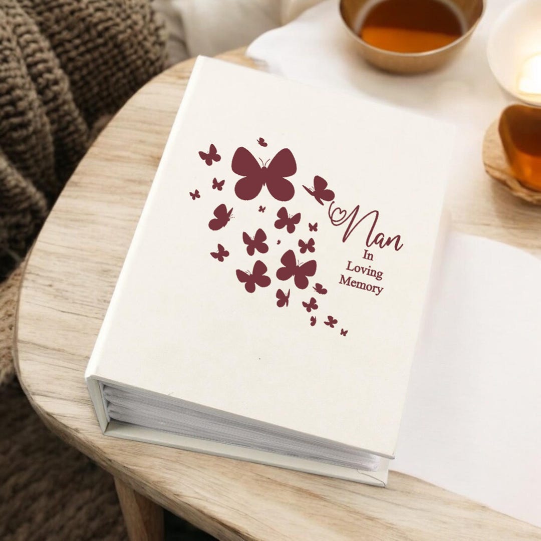 Nan in Loving Memory Butterfly Design Memorial Remembrance Photo Album ...