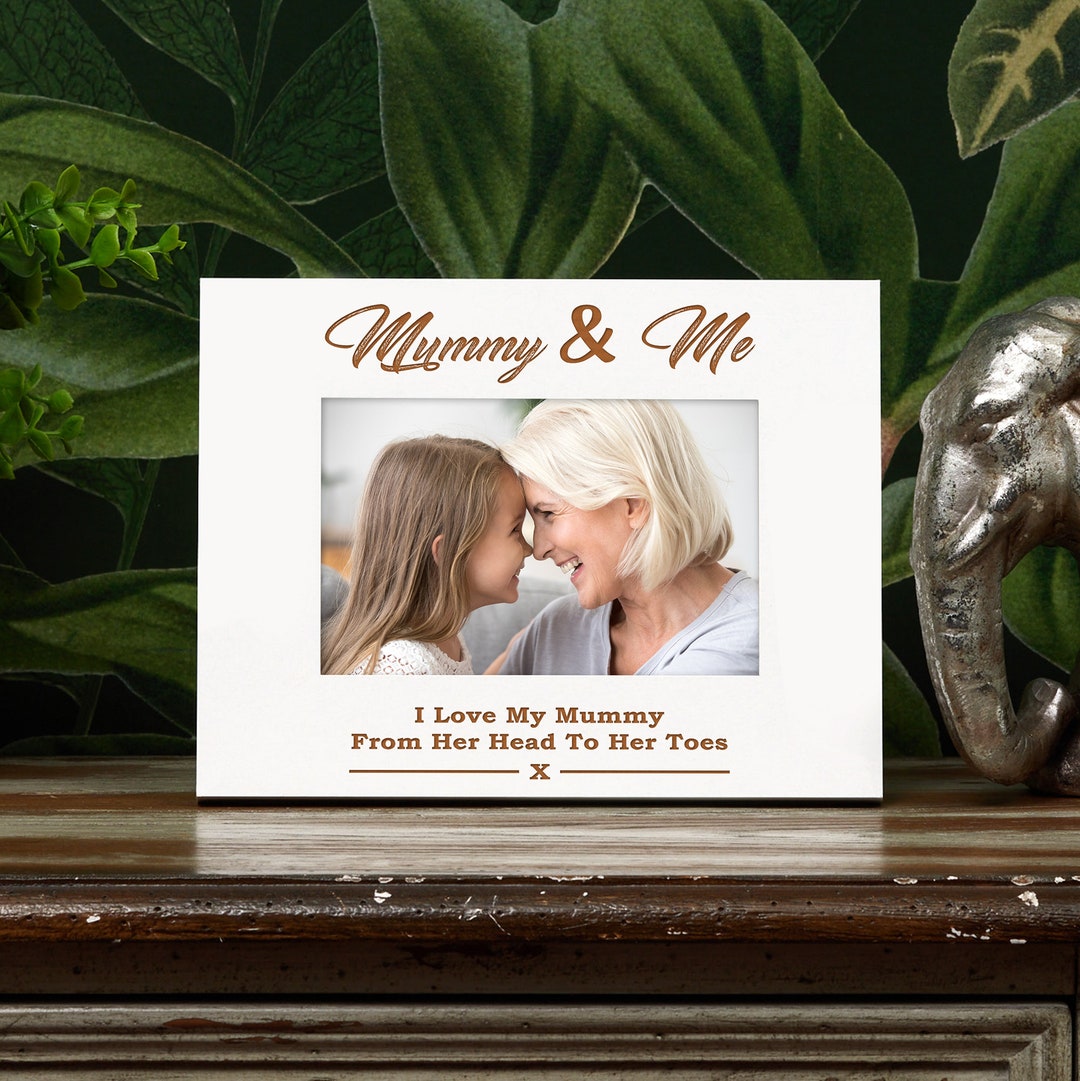 White Engraved Mummy and Me Photo Frame Gift - Etsy UK