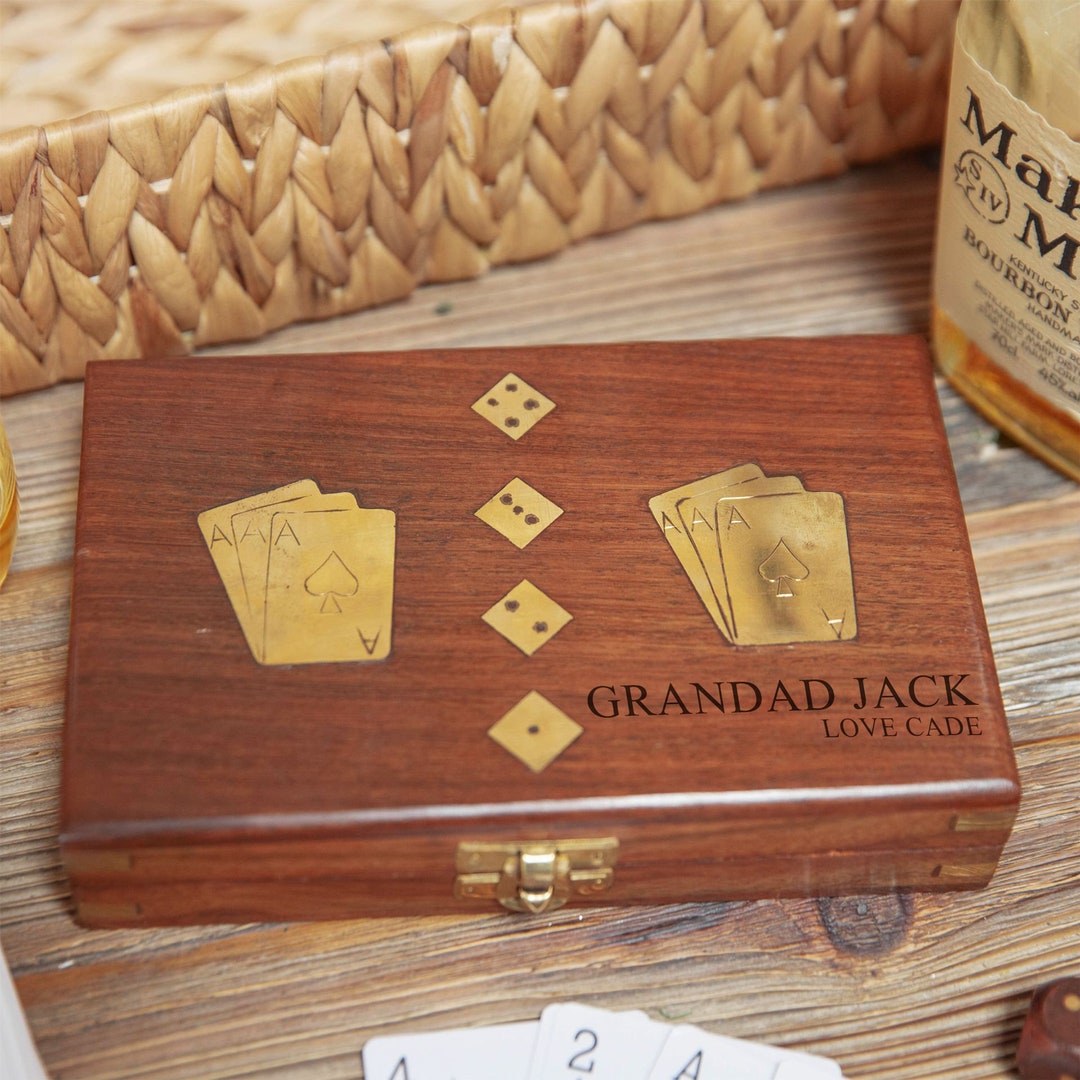 Personalised Luxury Playing Card Box-mens Personalised Gift- Wooden ...