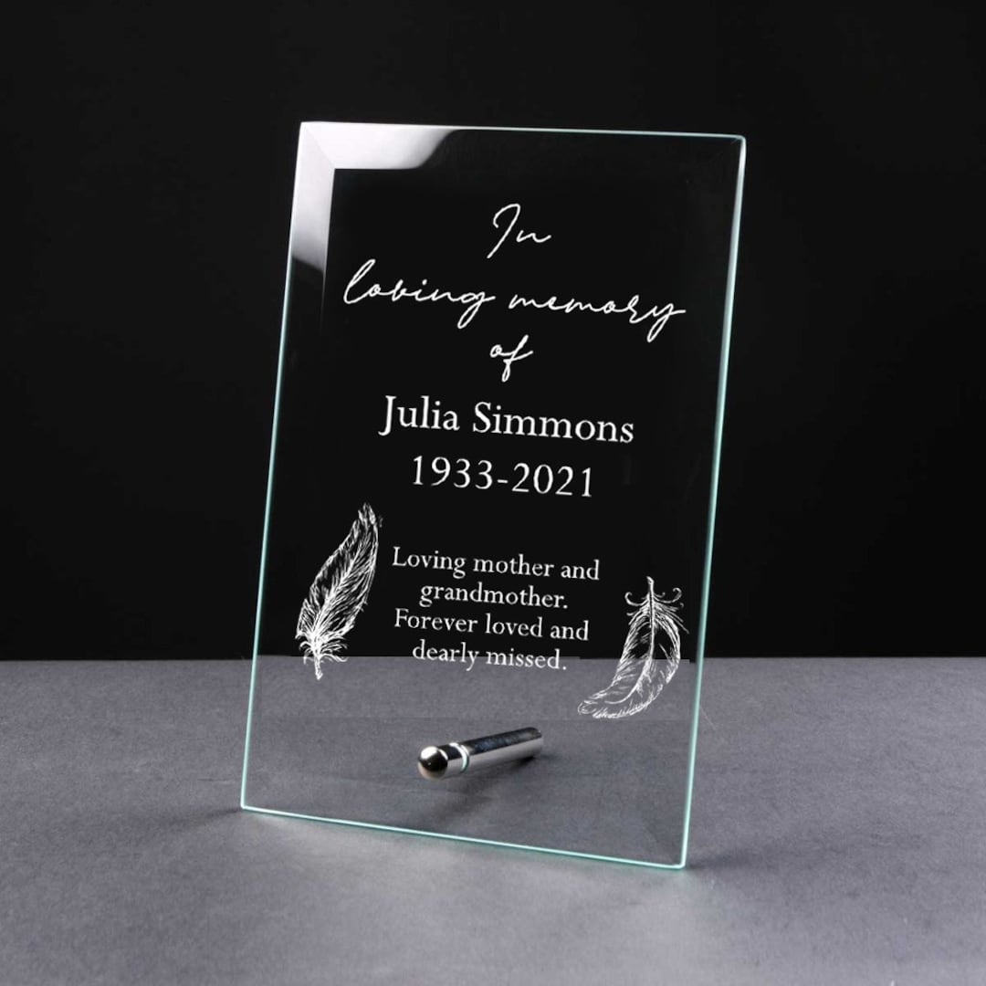 Personalised in Loving Memory Remembrance Glass Plaque - Etsy