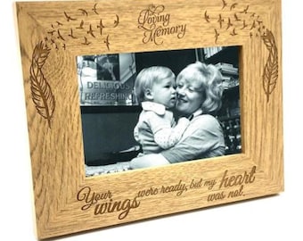 Dad in Loving Memory Remembrance Portrait Wooden Photo Frame | Etsy UK