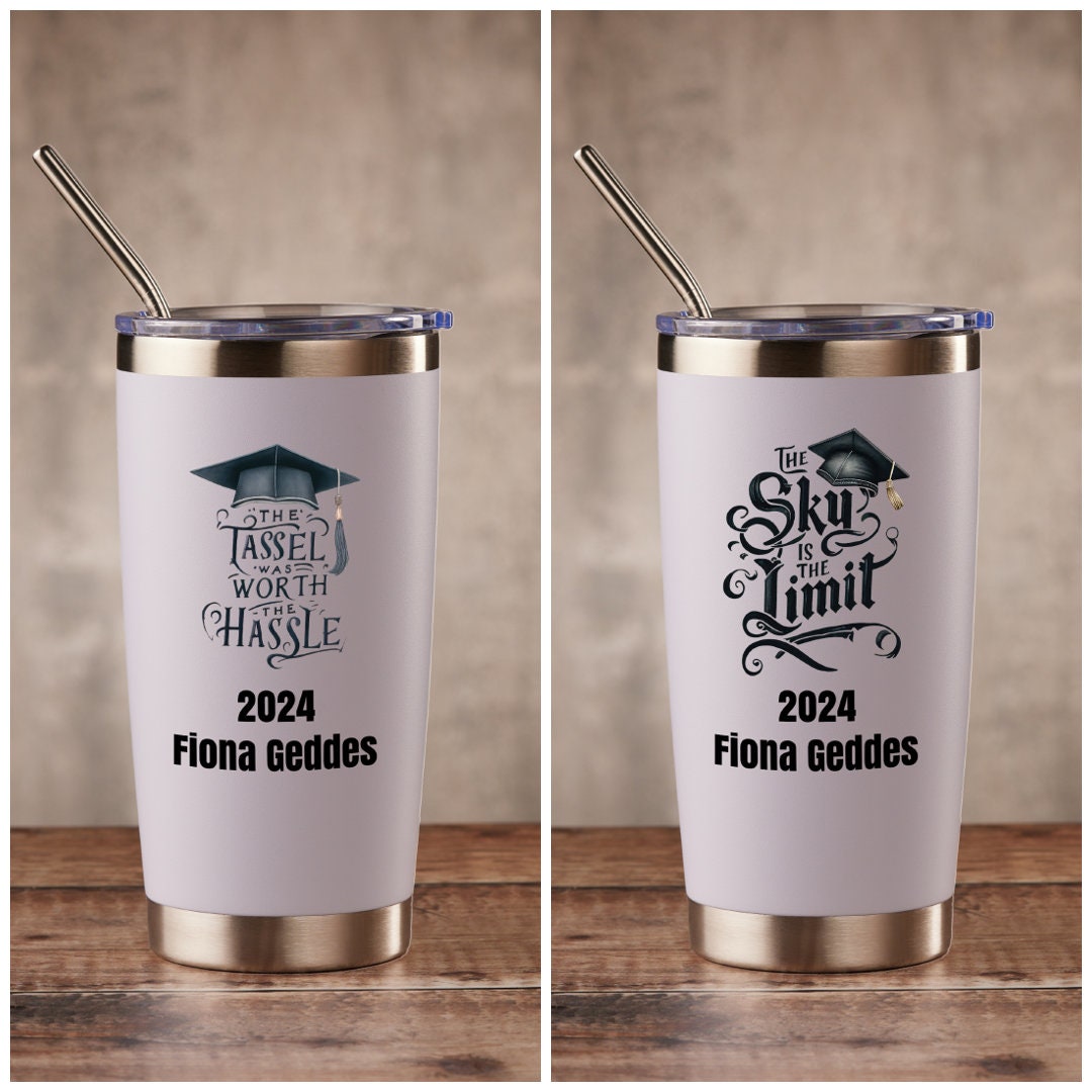 Personalised Graduation White Travel Mug Flasks With Straw - Etsy
