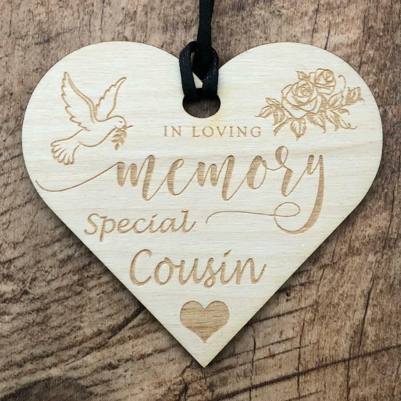 In Loving Memory Cousin Heart Wooden Plaque Gift - Etsy